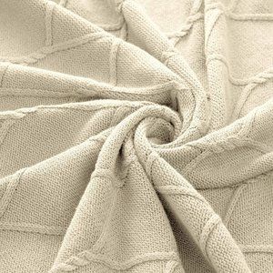 Bedding | Luxury Cotton Knitted Cable Throw Blanket Cream | Poshmark